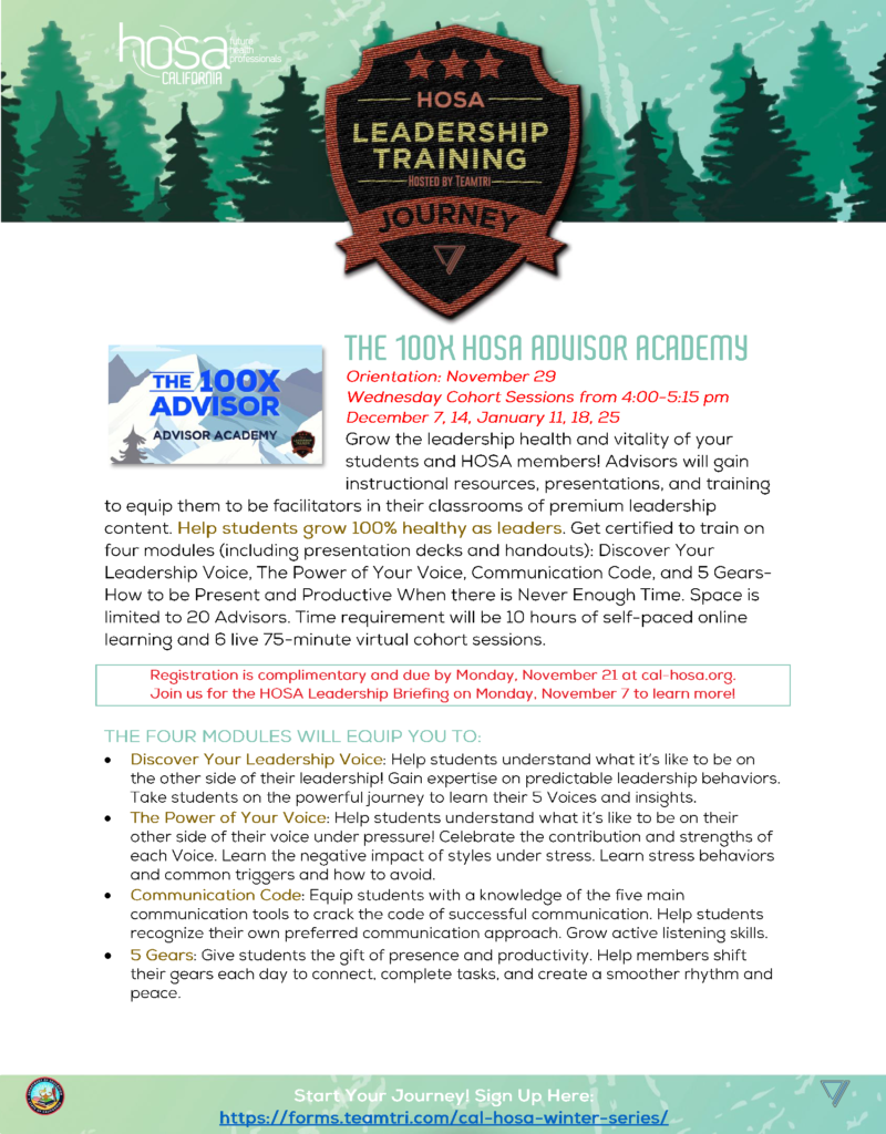 The 100X HOSA Advisor Academy – Cal-HOSA