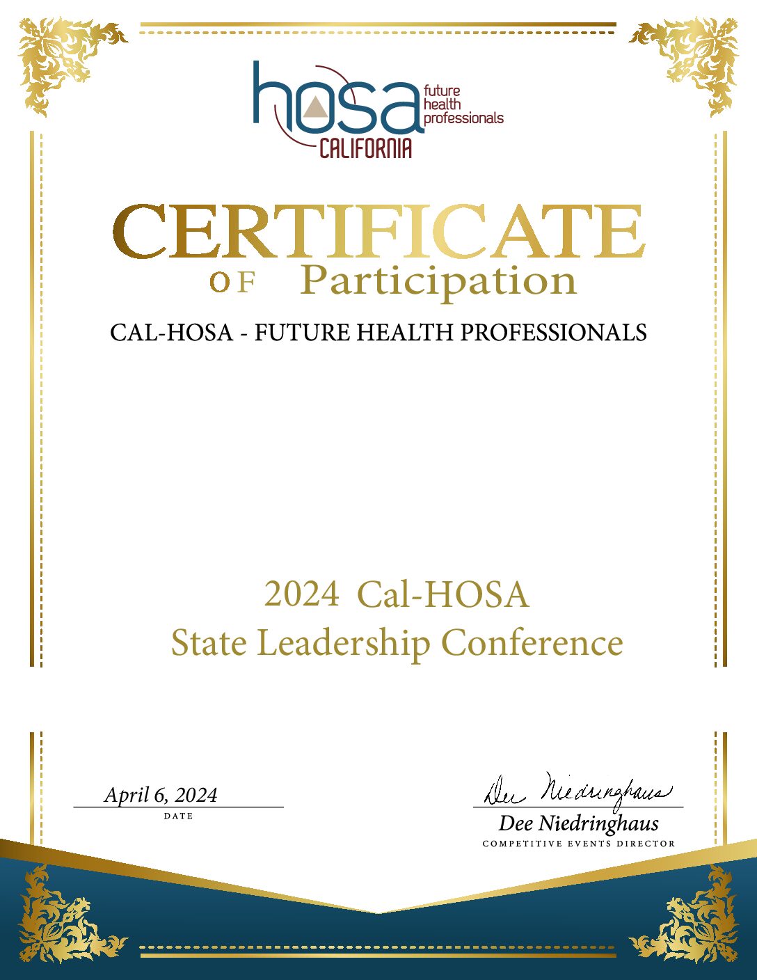CERTIFICATES – Cal-HOSA